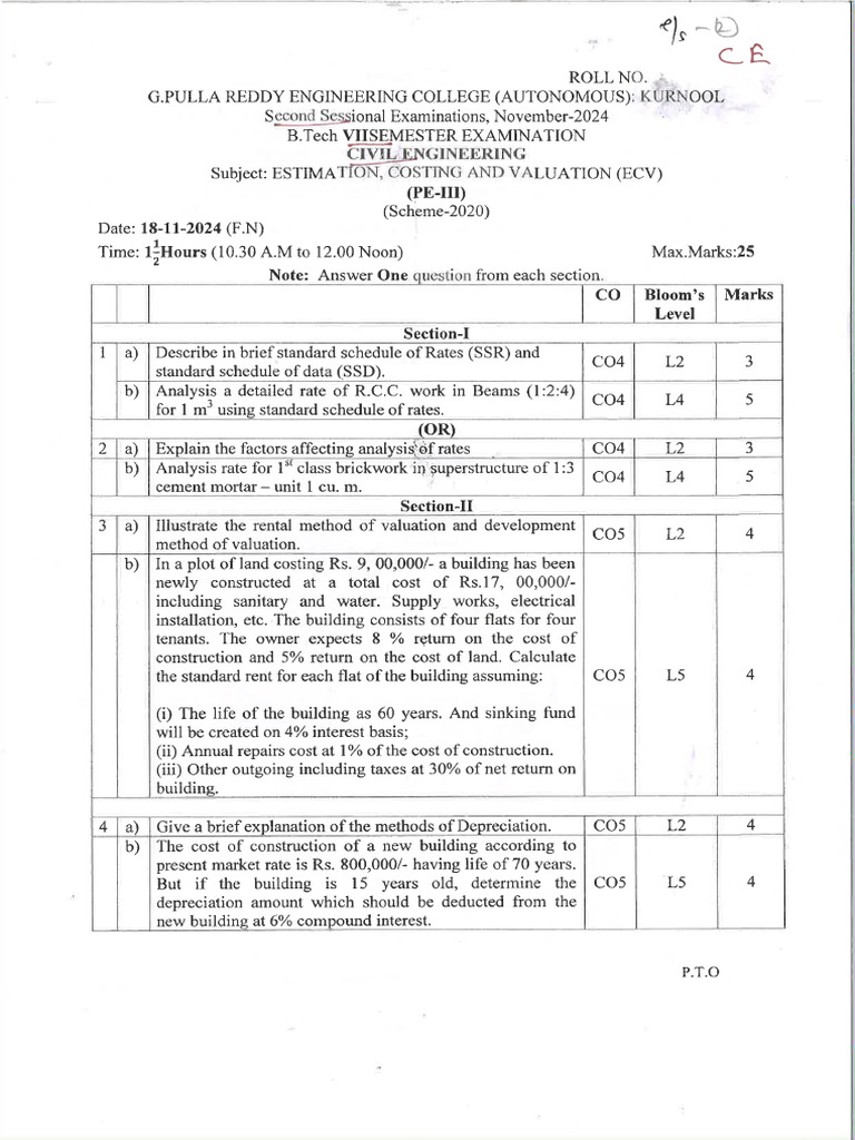 Vii Sem .Second Sess.novem.2024 Ce | PDF
