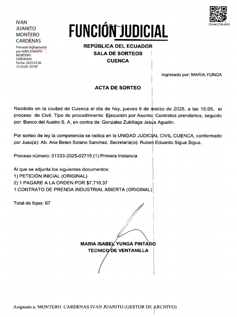 Firma digital de Iván Montero Cárdenas | PDF