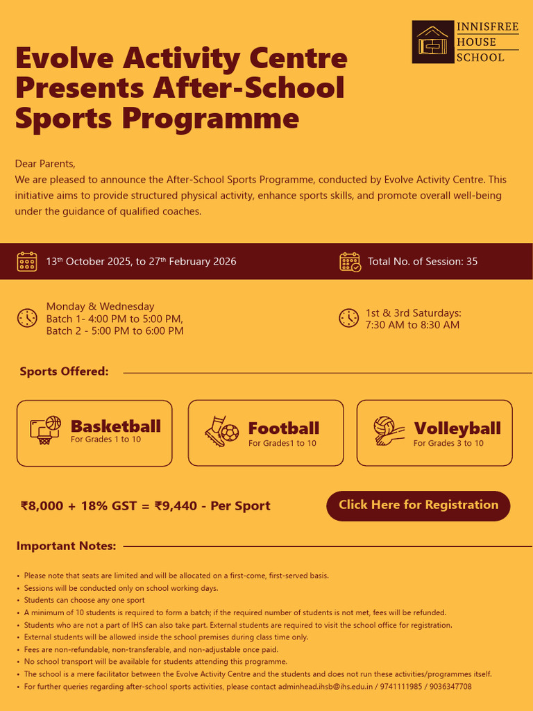 IHS - After School Sports Brochure | PDF