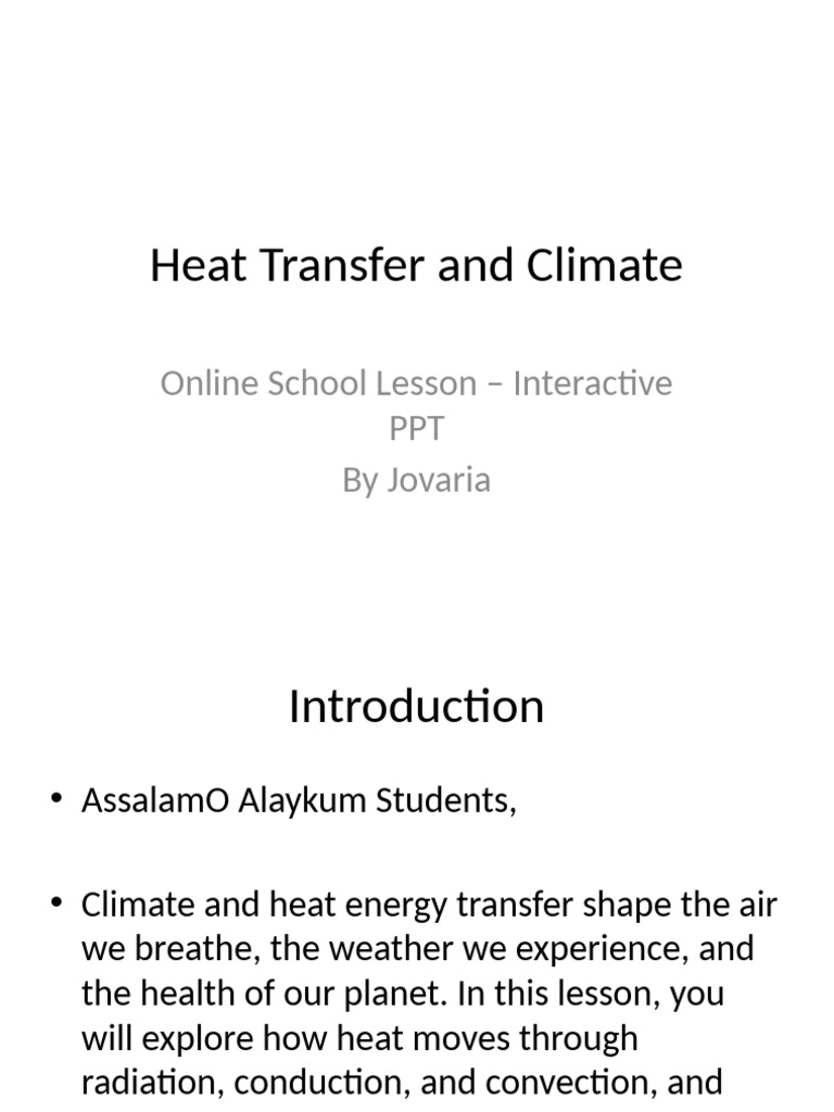 Lesson 3 - Heat - Transfer - and - Climate For Students | PDF ...