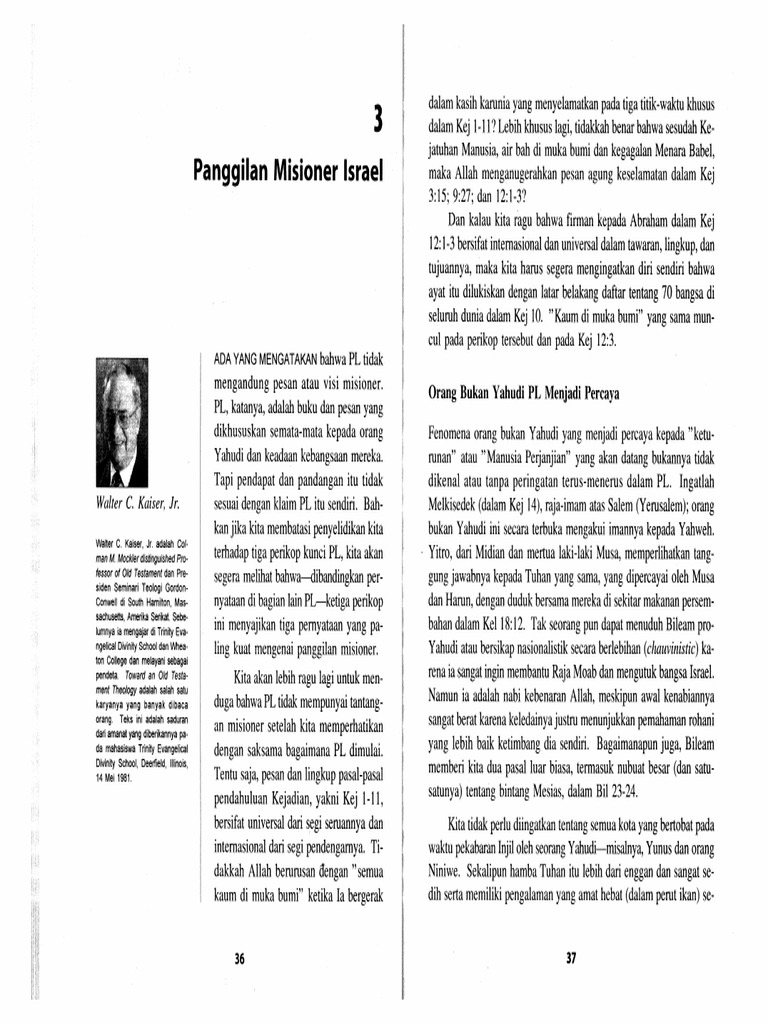 BAB 3, Panggilan Misioner Israel | PDF