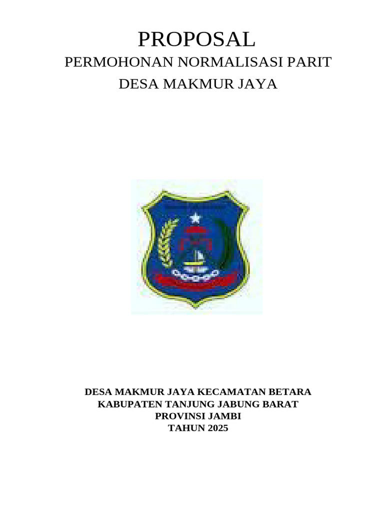Permohonan Normalisasi Parit Makmur Jaya | PDF