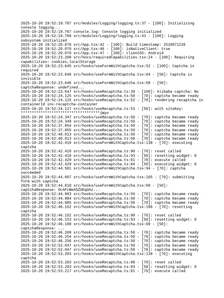 Logging and Captcha Initialization Logs | PDF | Alphabet Inc ...