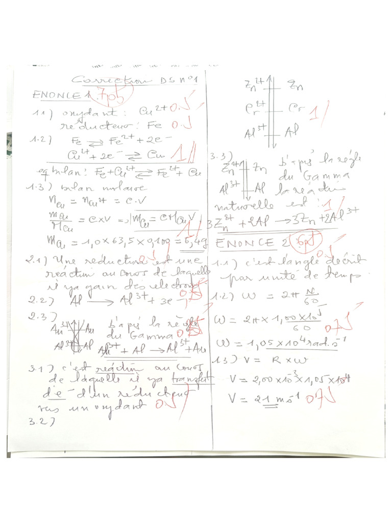 Corrige DS1 1S1 2026 | PDF