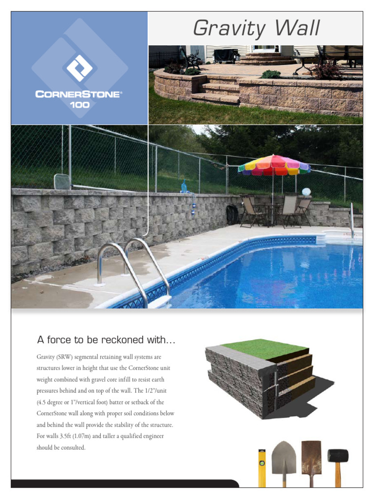 CornerStone 100 How To Build Gravity Retaining Walls | PDF | Drainage ...