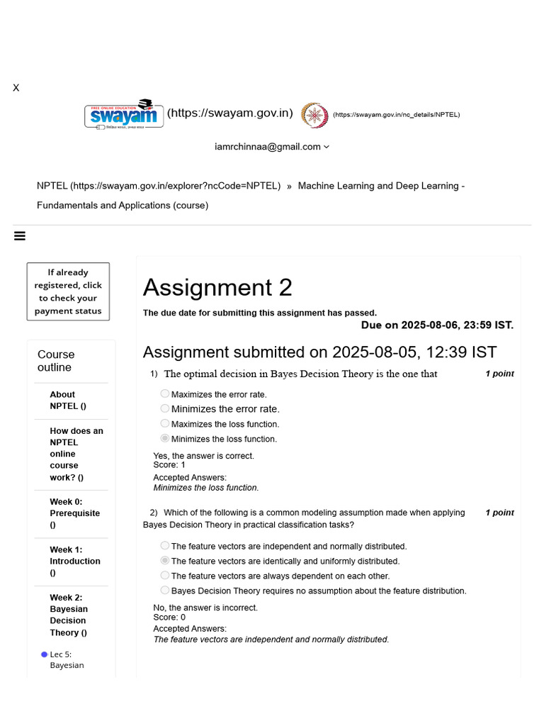 Machine Learning and Deep Learning - Fundamentals and Applications - Unit 5 - Week 2 - Bayesian ...