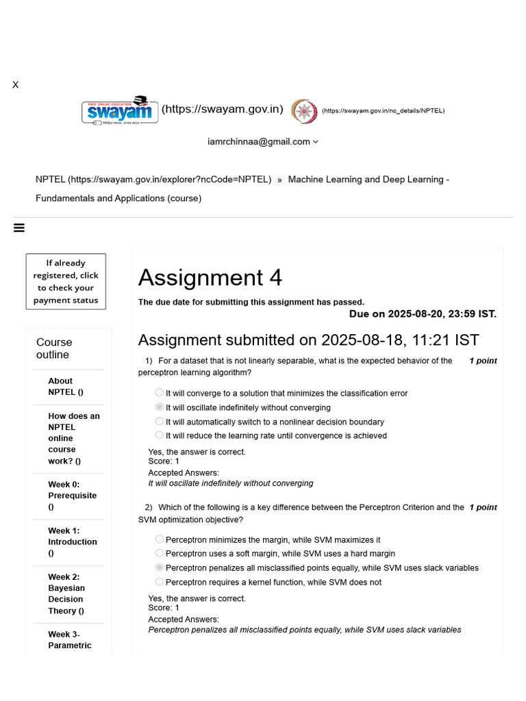 Machine Learning and Deep Learning - Fundamentals and Applications - Unit 7 - Week 4 ...