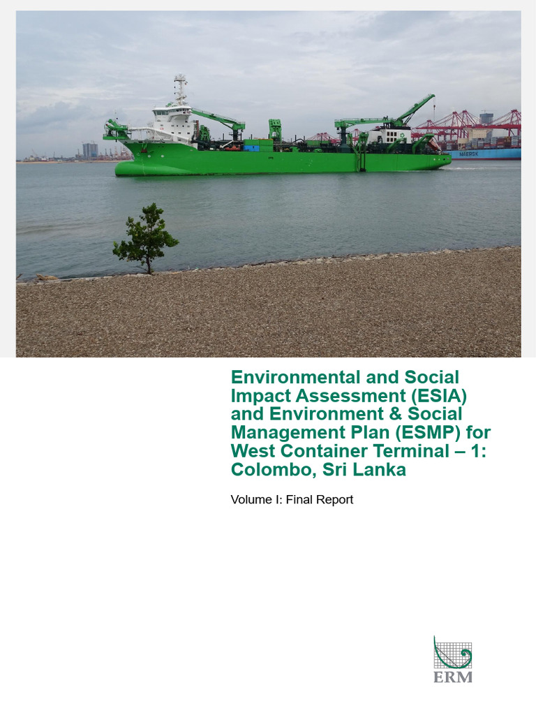 ESIA for West Container Terminal, Colombo | PDF | Dredging ...