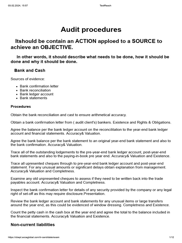 Audit Procedures 1738730823 | PDF | Valuation (Finance) | Payroll