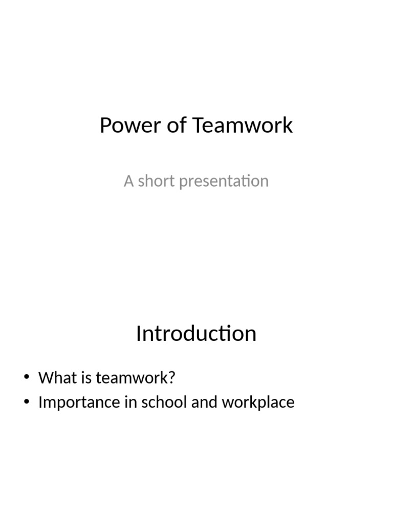 Teamwork | PDF