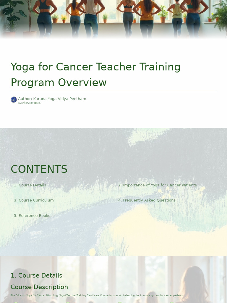 Yoga for Cancer Teacher Training Course | PDF | Relaxation (Psychology ...