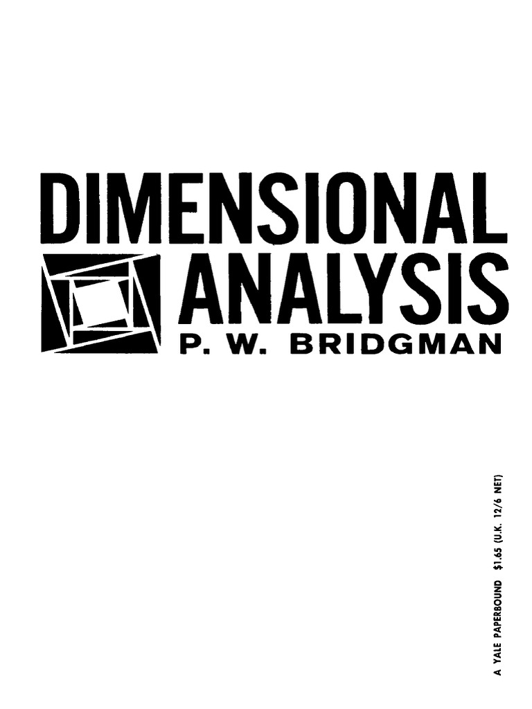 Percy Williams Bridgman - Dimensional Analysis-Yale University Press ...