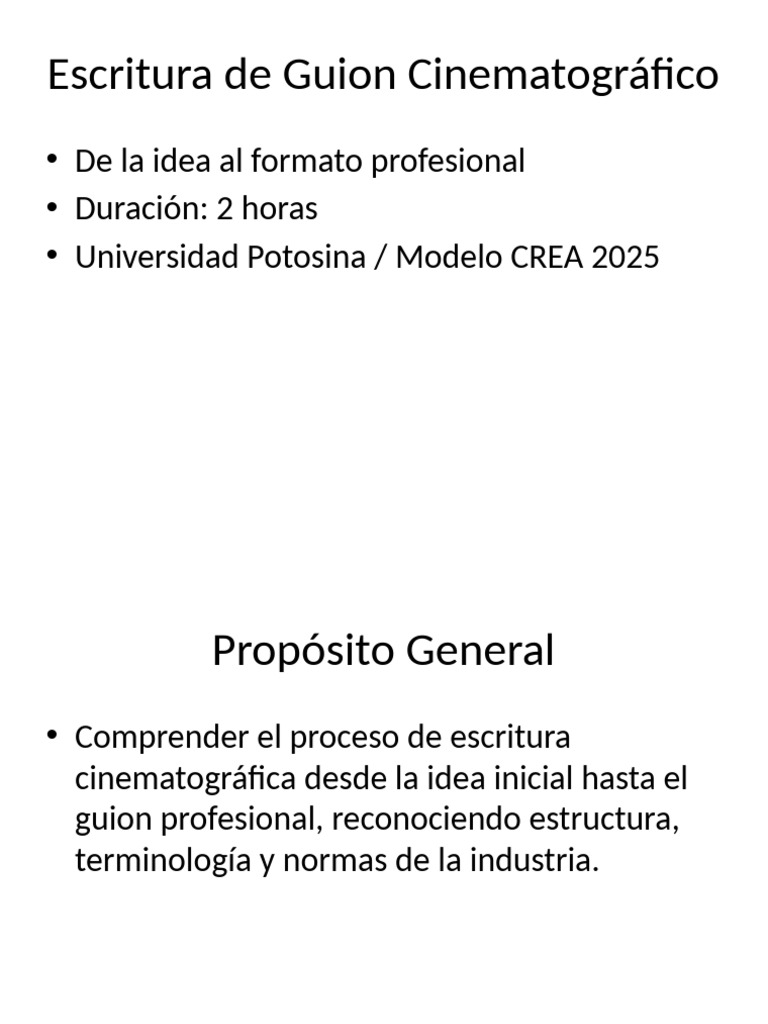 Clase Escritura Guion Cinematografico | PDF | Guión