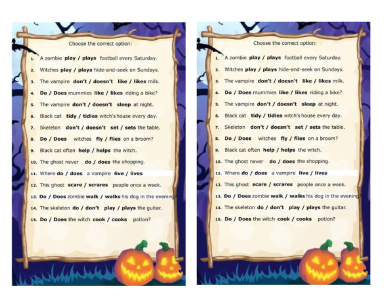 Material 3° Simple Present (Halloween) | PDF