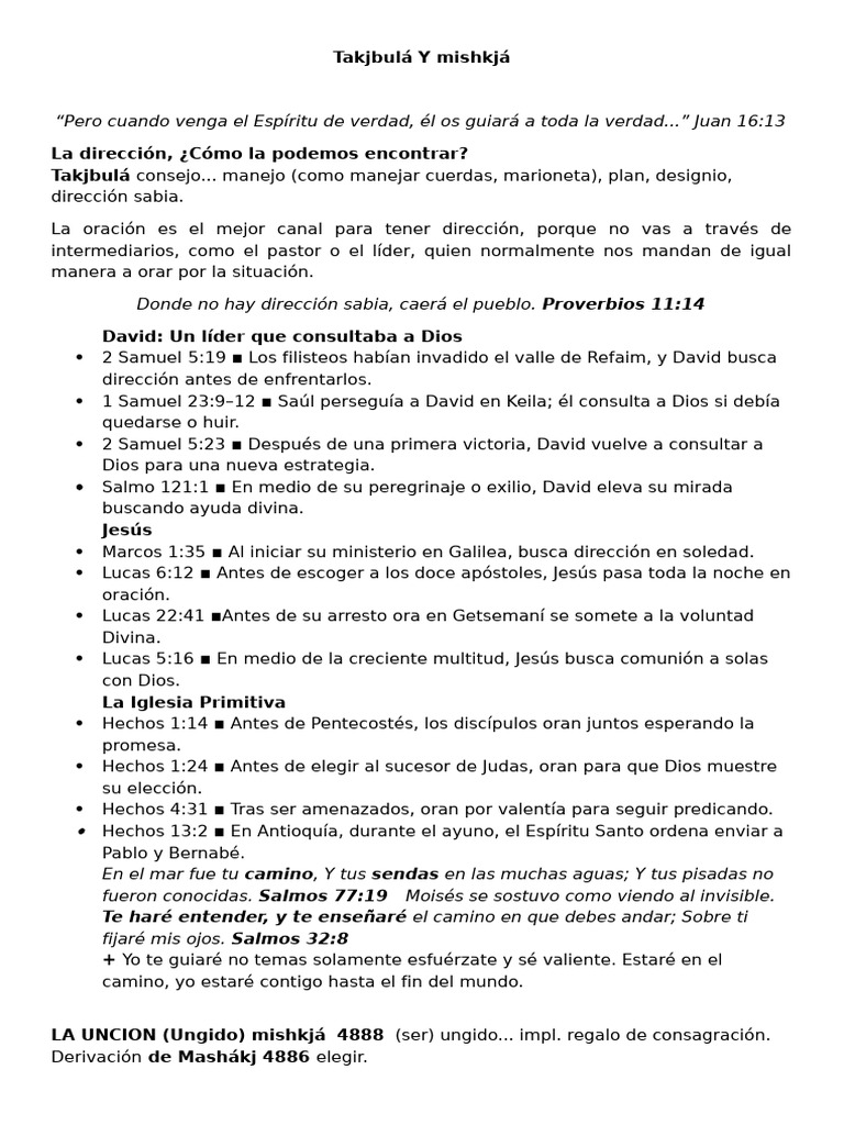 Direccion y Uncion | PDF | David | Oración