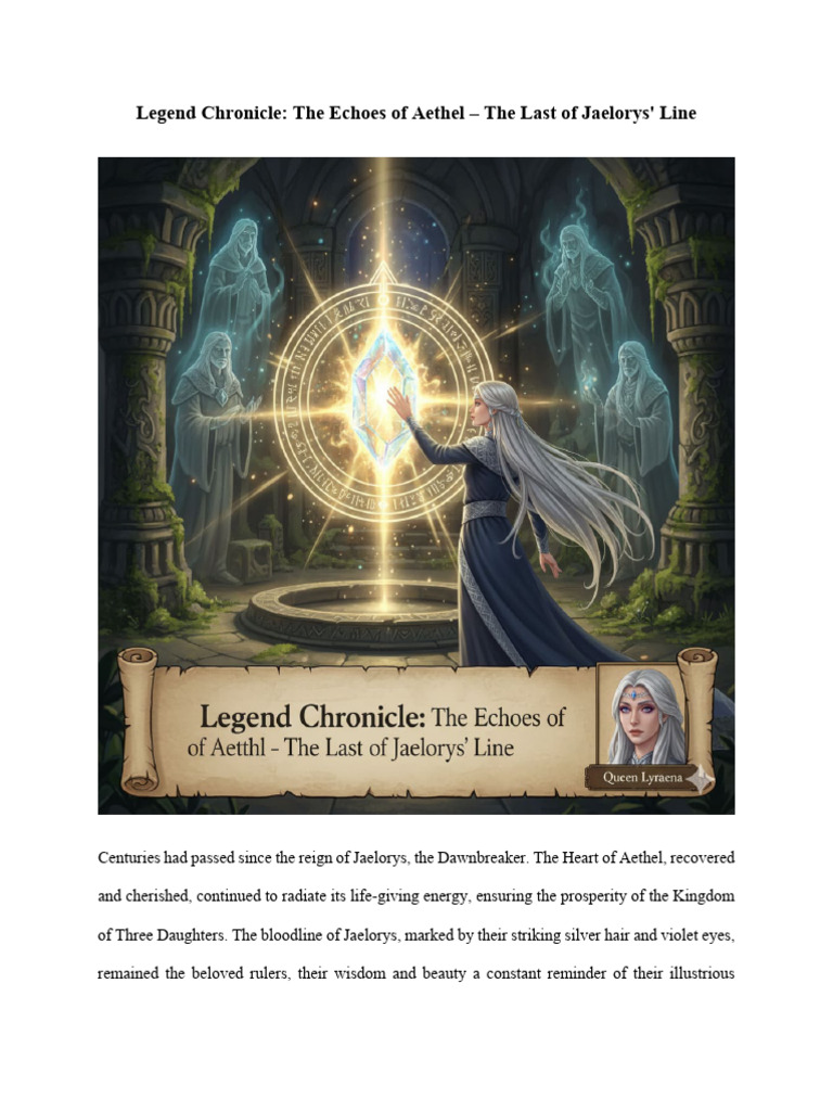 Legend Chronicle The Echoes of Aethel The Last of Jaelorys Line | PDF ...