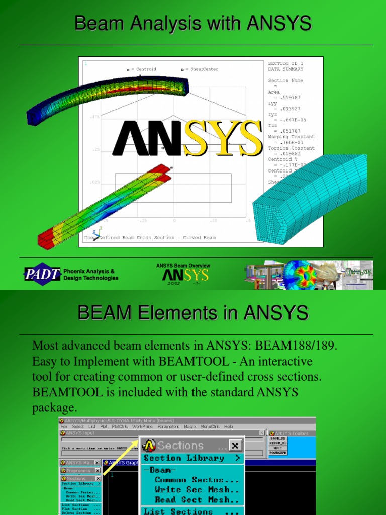 Beam Analysis With ANSYS | PDF