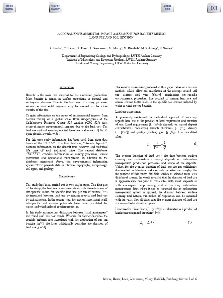 A Global Environmental Impact Assessment For Bauxite Mining | PDF ...