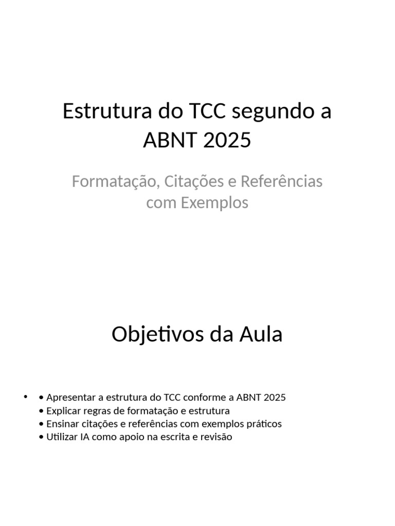Estrutura do TCC ABNT 2025: Guia Completo | PDF | Abstract (resumo ...