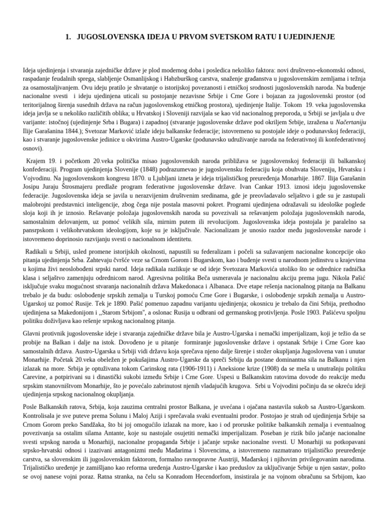 1.jugoslovenska Ideja | PDF