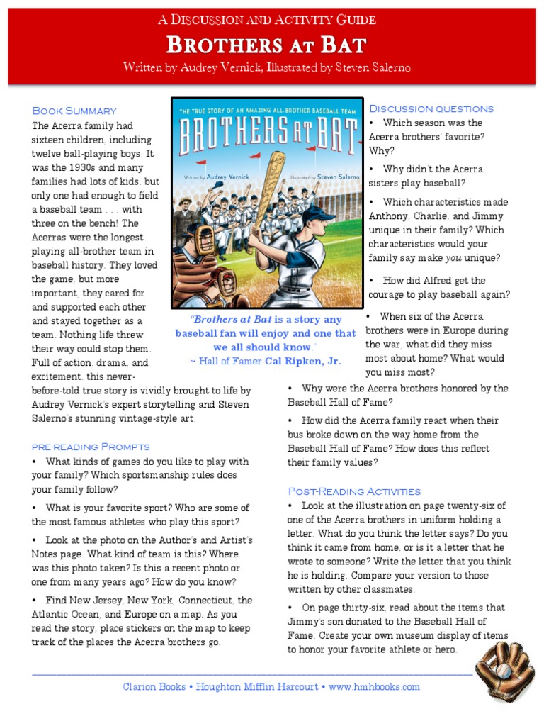 Brothers at Bat Discussion Guide | PDF | Sports