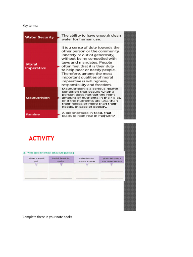 Year 10 First Lesson Notes | PDF