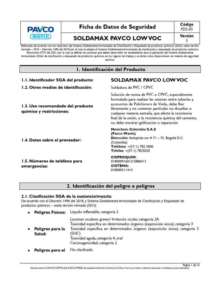 003 - Fds Soldamax Pavco Low Voc Agost 2024 | PDF | Agua | Química