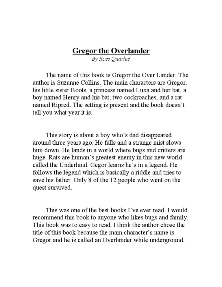 Gregor The Overlander | PDF