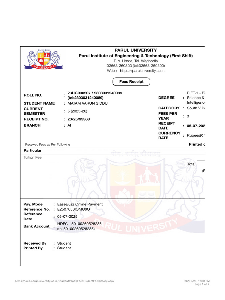 23-25-93368 - Matam Varun Siddu | PDF | Currency | Payments