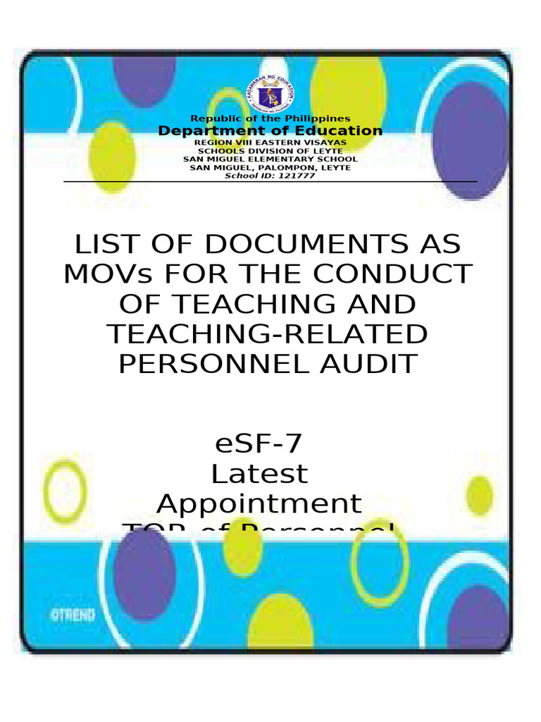 Teaching Personnel Audit Documents | PDF