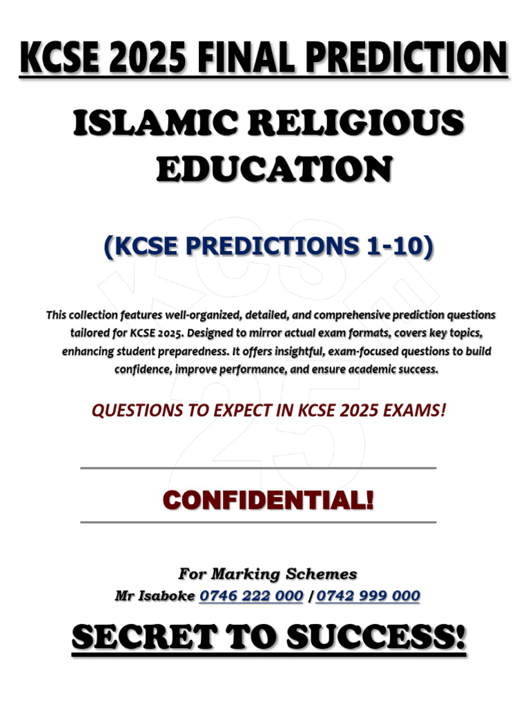 KCSE 2025 Islamic Education Predictions | PDF | Hadith | Quran