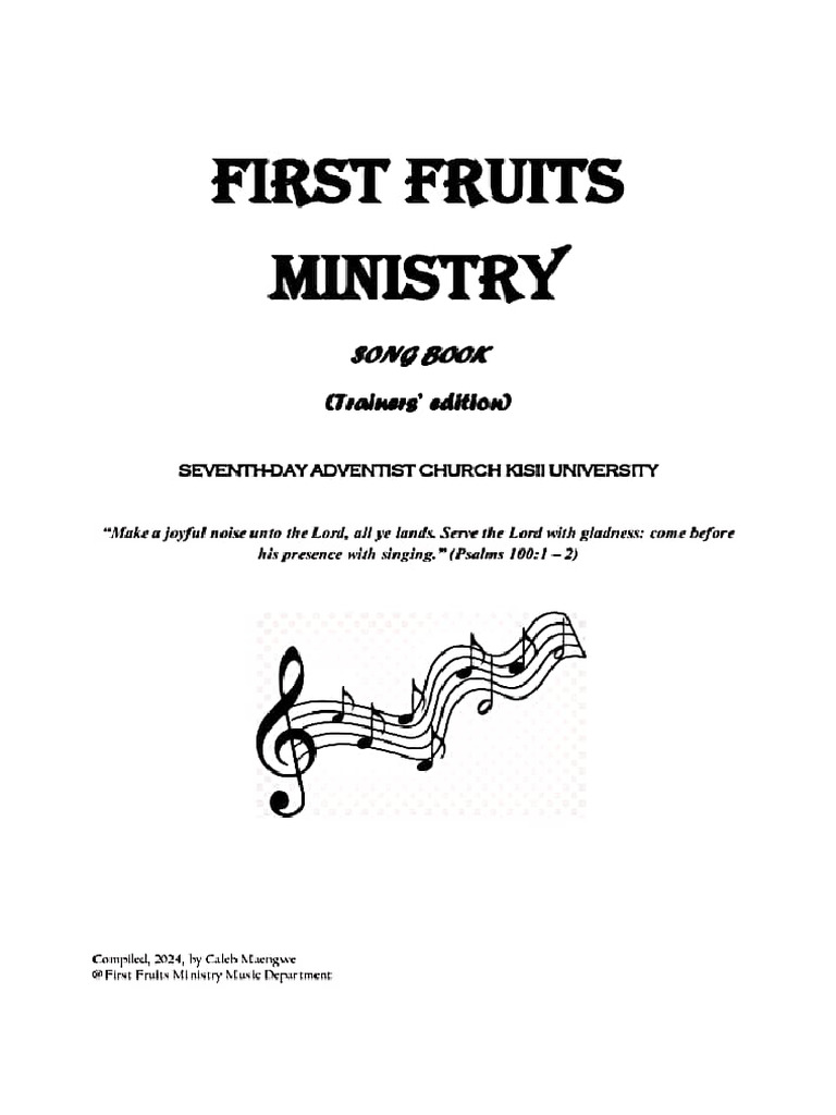 First Fruits Ministry Song BookTrainersEdition | PDF