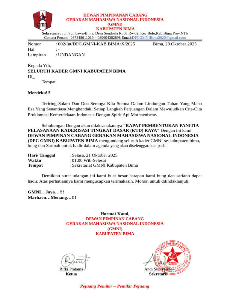 Undangan Rapat | PDF
