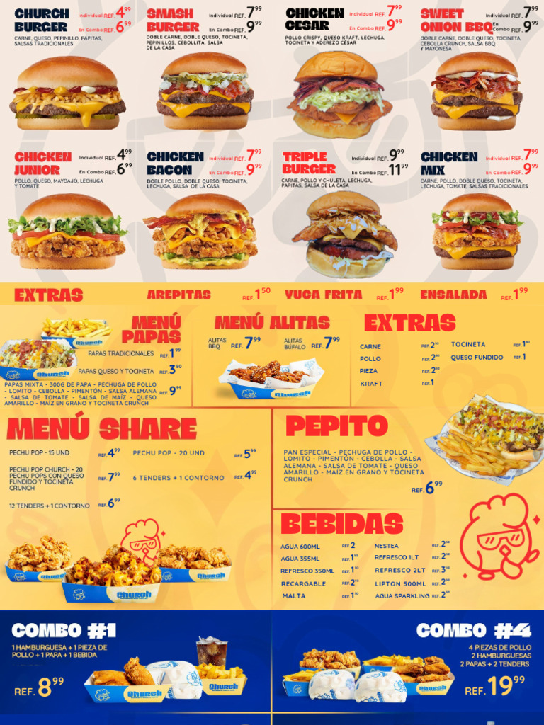 Menú Church | PDF | Comida y bebida | Cocina europea