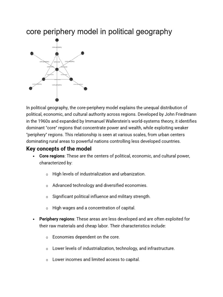 Core-Periphery Model in Political Geography | PDF | World Systems ...