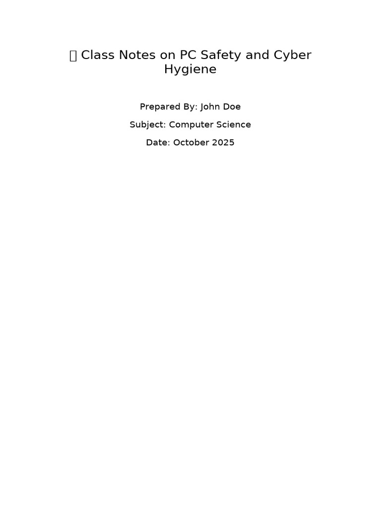 PC Safety and Cyber Hygiene Tips | PDF