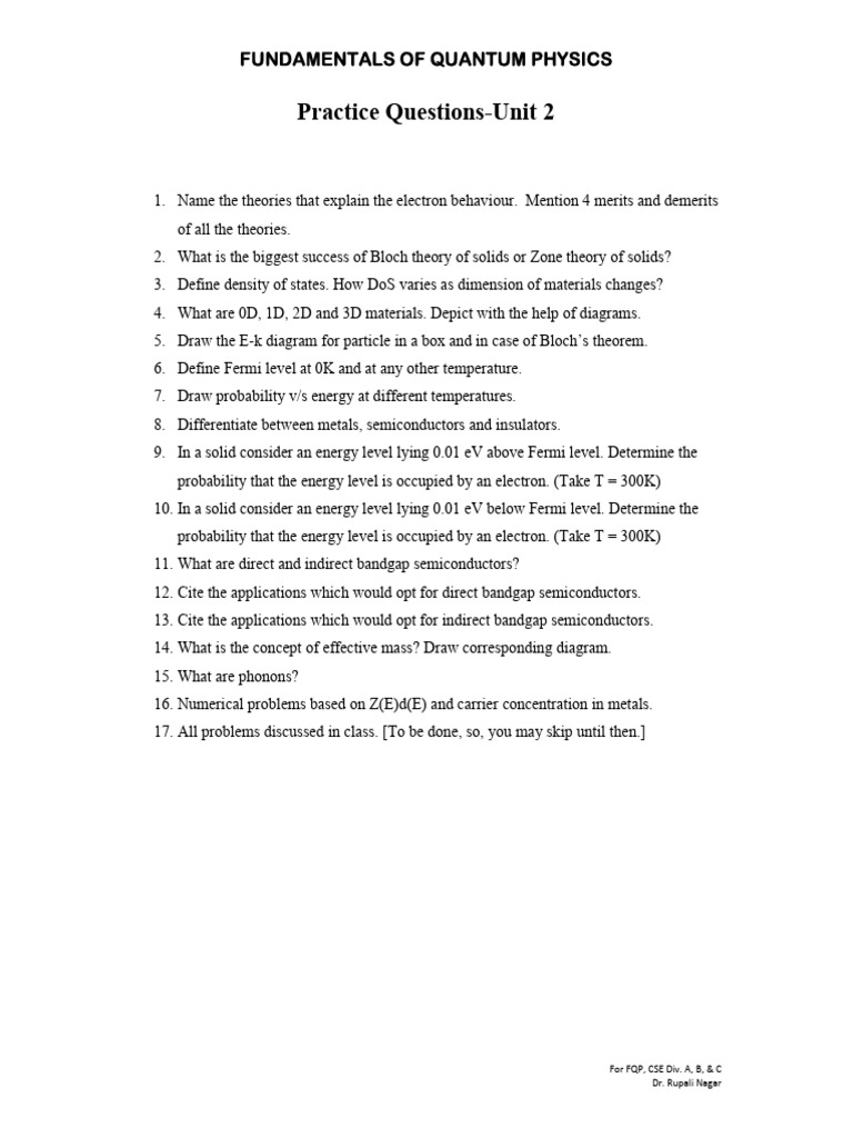 Practice Questions-Unit 2 | PDF