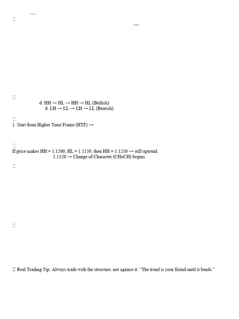 Lesson 1 Market Structure in Forex SMC | PDF | Market Trend | Financial ...