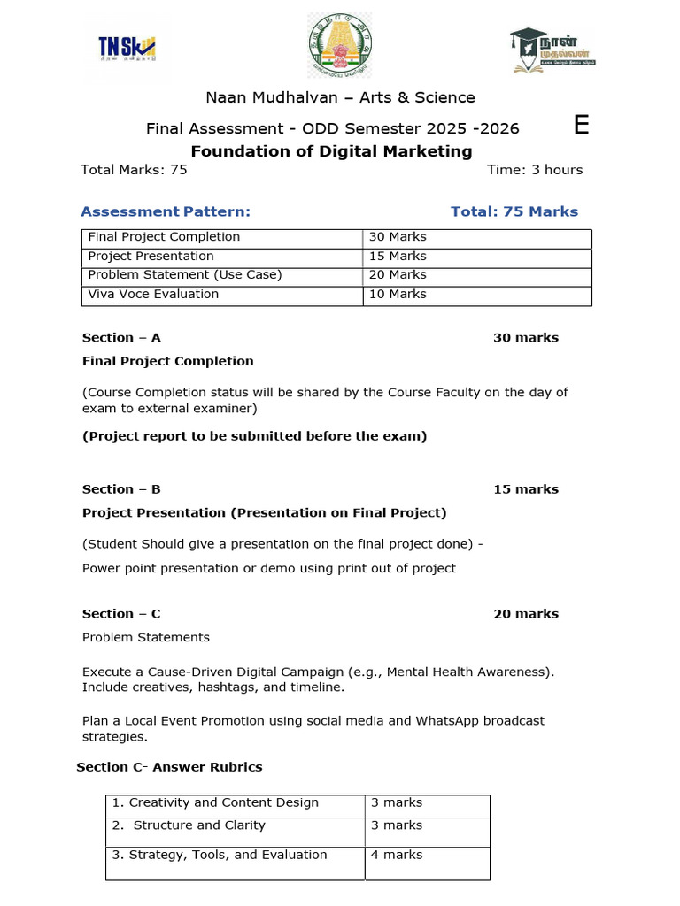 Digital Marketing Assessment Answer Key | PDF | Digital Marketing ...