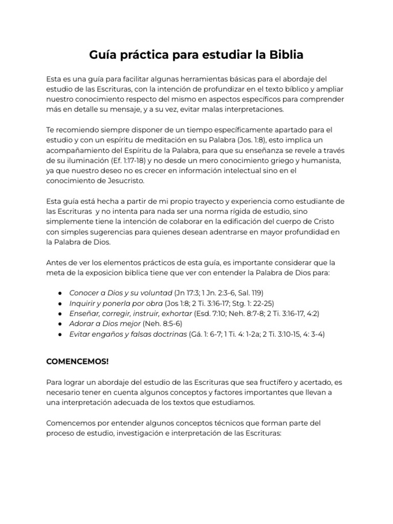 Guía Práctica para Estudiar La Biblia | PDF | Hermenéutica | Biblia