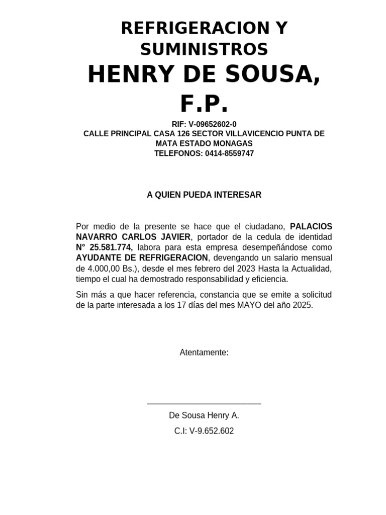Henry de Sousa Nueva | PDF