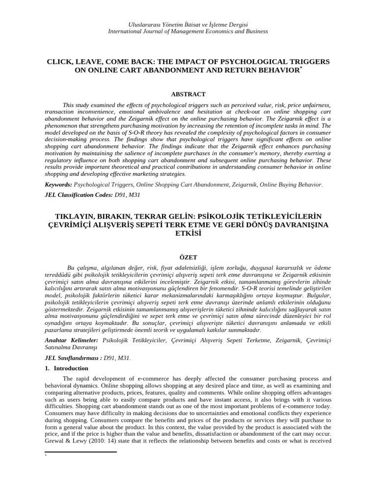 Click, Leave and Come Back | PDF | Online Shopping | Consumer Behaviour