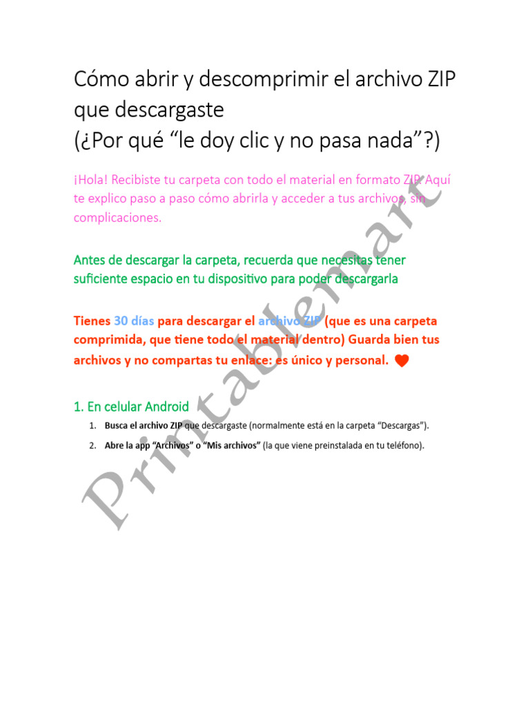 Cómo abrir y descomprimir archivos ZIP | PDF | Aplicación movil | Zip ...