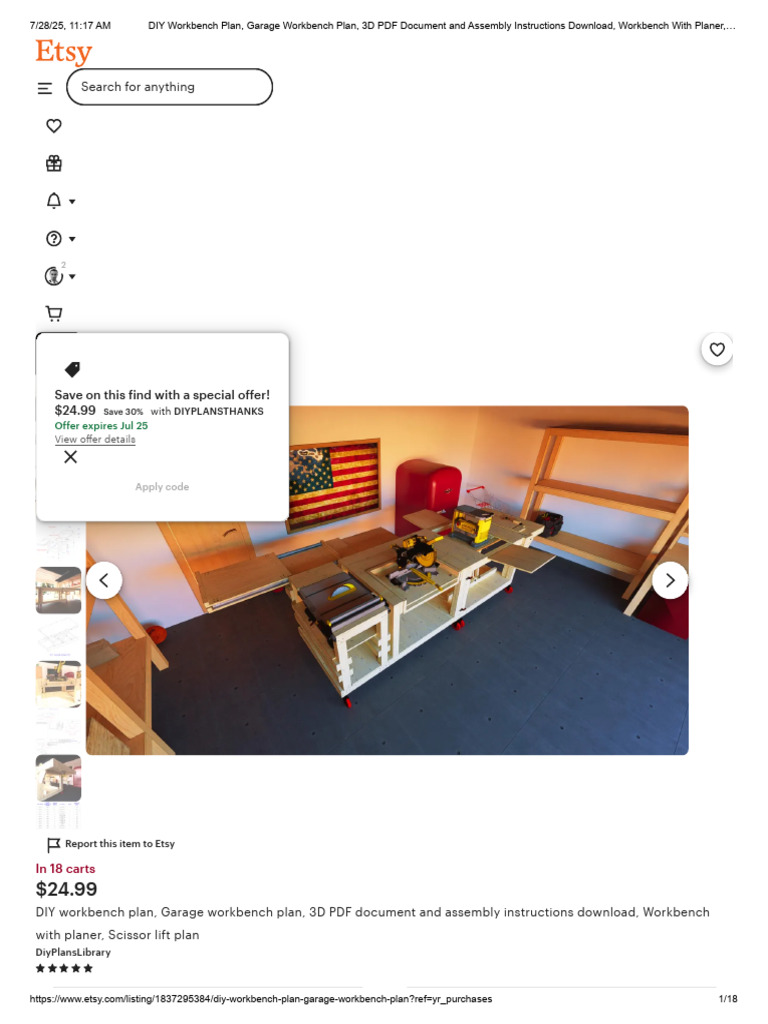 DIY Workbench Plan, Garage Workbench Plan, 3D PDF Document and Assembly ...