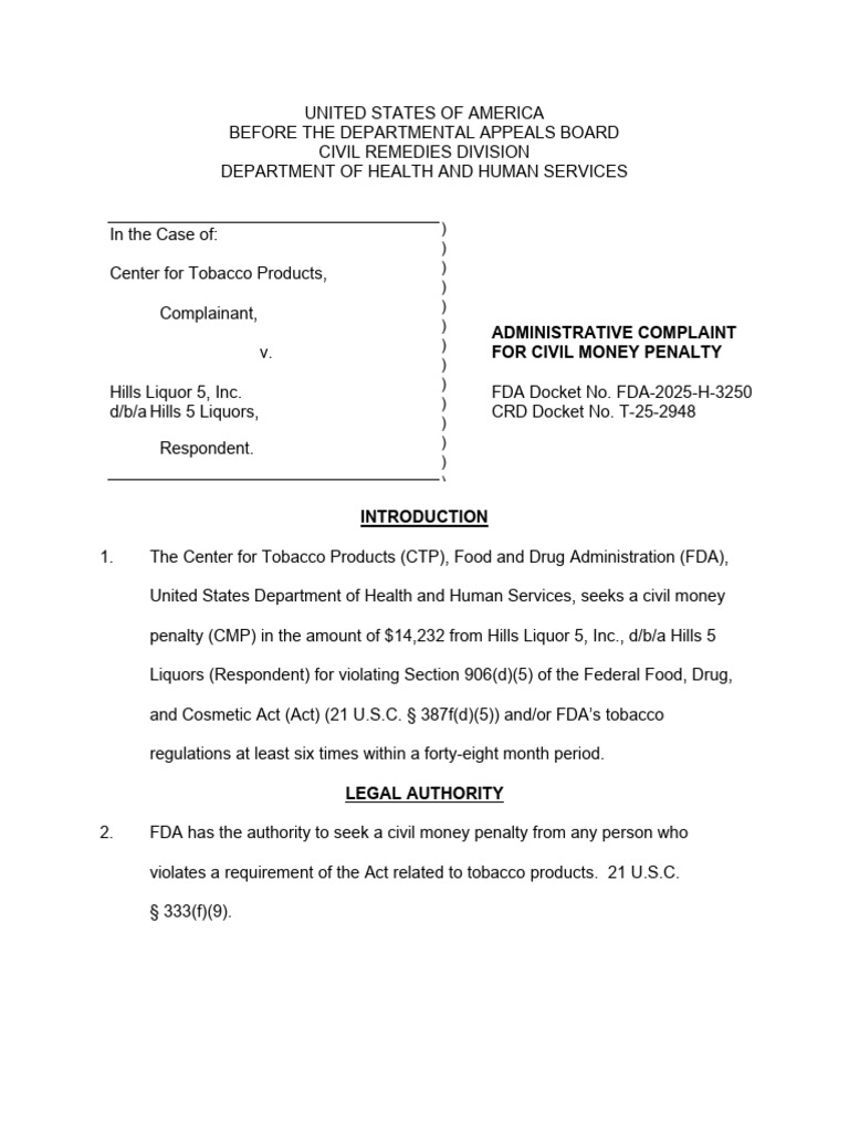 FDA 2025 H 3250 0001 - Attachment - 1 | PDF | Food And Drug ...