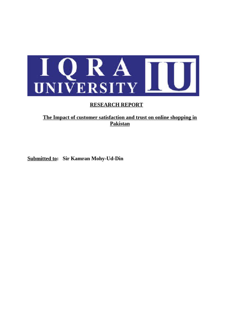 Good Report | PDF | Online Shopping | Customer Satisfaction