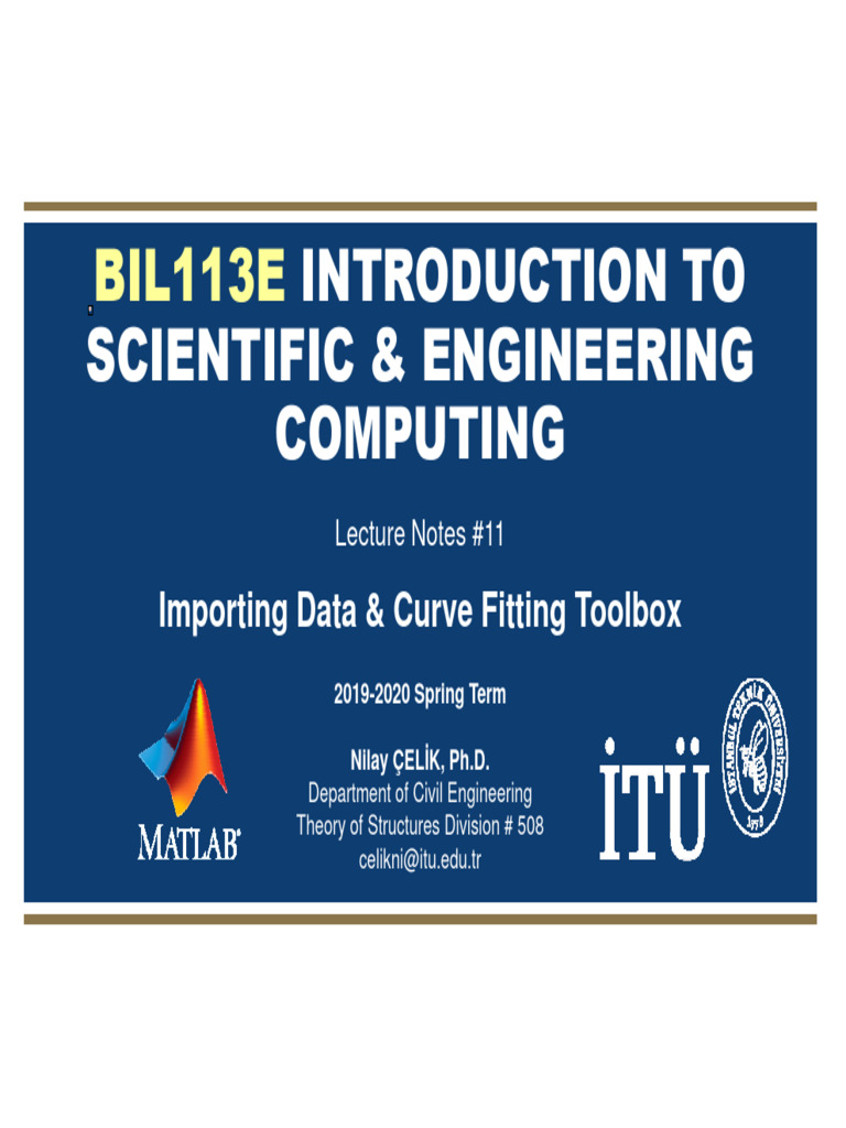 BIL113E - LN11-Importing Data & Curve Fitting | PDF | Interpolation ...