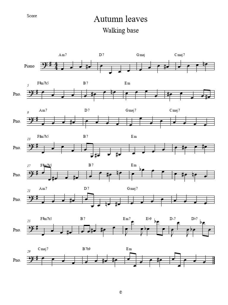 Autumn Leaves - Bass | PDF