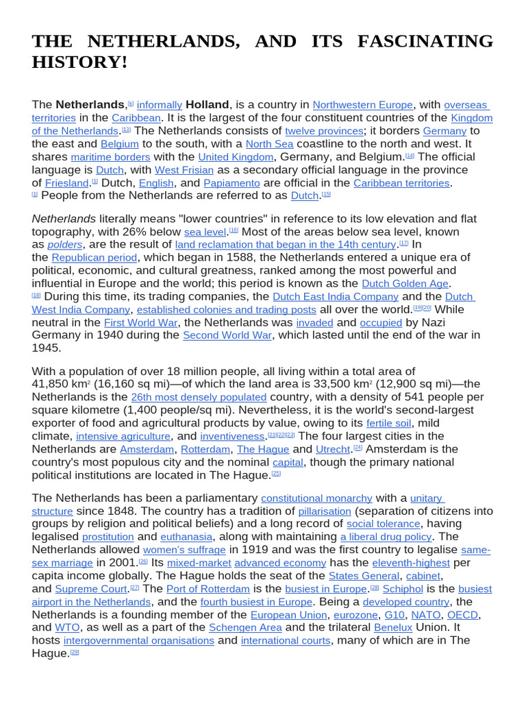 History of Holland and the Netherlands | PDF | Netherlands
