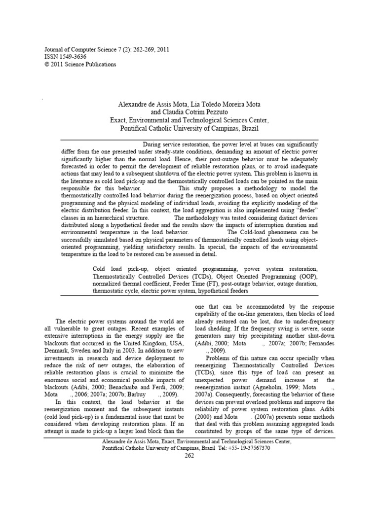 Object Oriented Modeling of Thermostatically Controlled Devices For ...